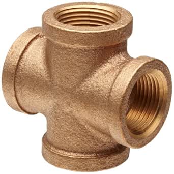 Brass Pipe Fitting, Class 125, Cross, 1/2" NPT Female: Industrial Pipe ...
