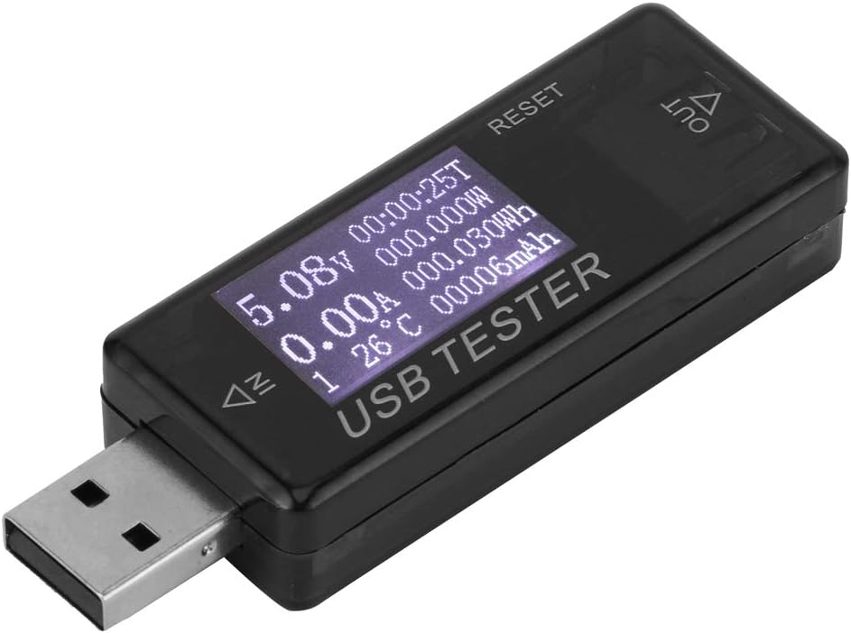USB Digital Power Meter Tester, 4-30V 0-5A Current and Voltage Monitor ...