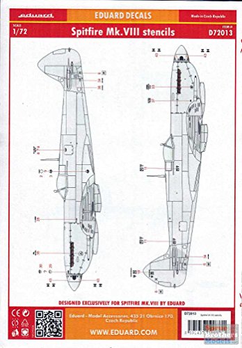 Buy Edud72013 1:72 Eduard Decals - Spitfire Mk.Viii Stencils Waterslide ...