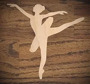 Amazon.com: 5" Ballerina Wood Cutout Ballet Dance Laser Cut Wood ...