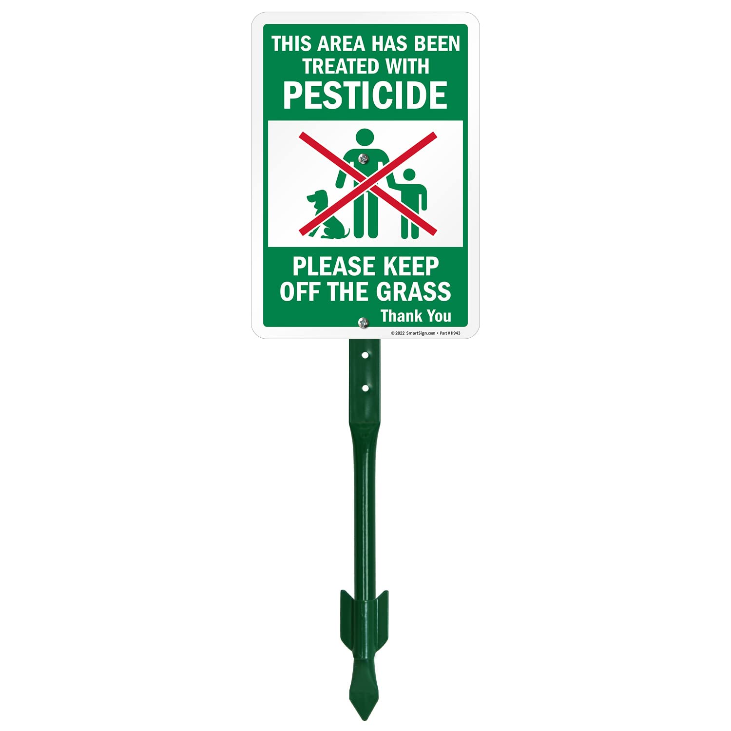 SmartSign 10 x 7 inch "Area Has Been Treated With Pesticide, Please ...