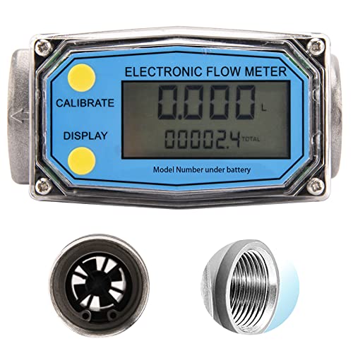 1" Flow Meter, LCD Electronic Digital Display Flowmeter，with 1-Inch NPT ...