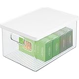 Amazon.com: mDesign Plastic Storage Bin Box Container with Lid - Built ...