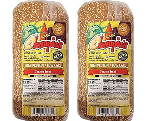 Chompies Sesame High Protein/Low Carb Bread - Kosher, Reduced Sugar ...