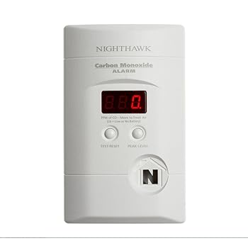 Kidde KN-COPP-3 Nighthawk Plug-In Carbon Monoxide Alarm with Battery Backup and Digital Display ...