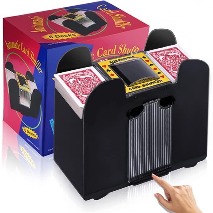 Unniweei Automatic Card Shuffler 1/2/4/6 Decks, Electric Battery ...