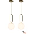 Wireless Pendant Lights Battery Operated Set of 2,USB Rechargeable ...