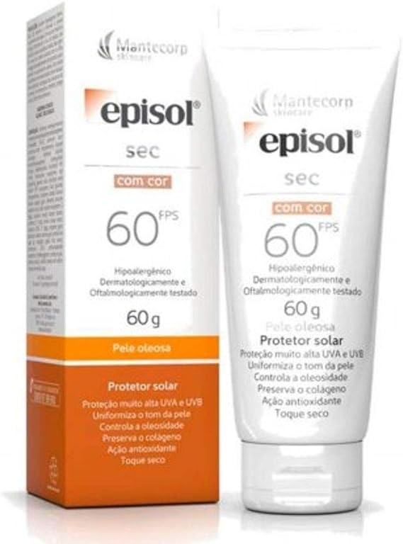 Protetor Solar Episol Sec Com Cor FPS 60 60g | Amazon.com.br