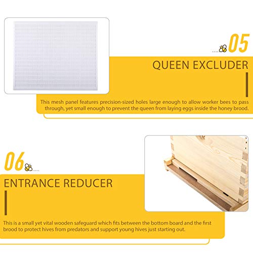 TERRADISE Bee Hive, 3 Layer Honey Bee Hives, Beekeeping Supplies Beehive Kit with 10 Medium 20 ...