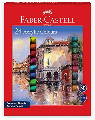 Faber-Castell Acrylic Color Box - 9ml Tubes, 24 Shades: Amazon.in: Home ...