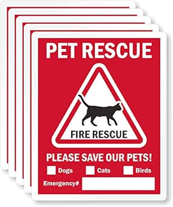 SmartSign "Pet Rescue - Fire Rescue, Please Save Our Cats" Label | 4" x ...