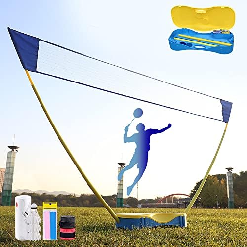Portable Badminton Net Folding Badminton Tennis Volleyball Net Set with ...