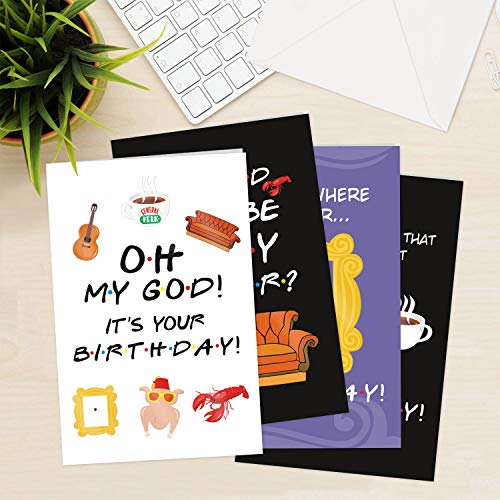 Friends TV Show Birthday Cards Assortment with Envelopes Funny Greeting ...