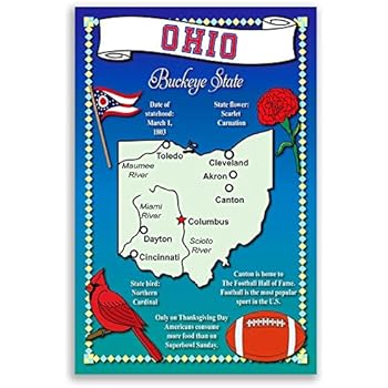 Amazon.com : OHIO STATE FACTS postcard set of 20 identical postcards ...