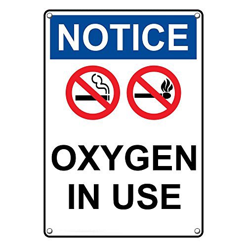 Amazon.com: Weatherproof Plastic Vertical OSHA Notice Oxygen in Use ...