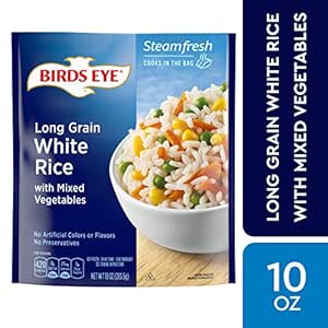 Birds Eye Steamfresh Long Grain White Rice with Mixed Vegetables, 10 OZ ...