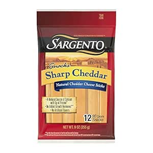 Amazon.com: Sargento Sharp Natural Cheddar Cheese Snack Sticks, 12 ...