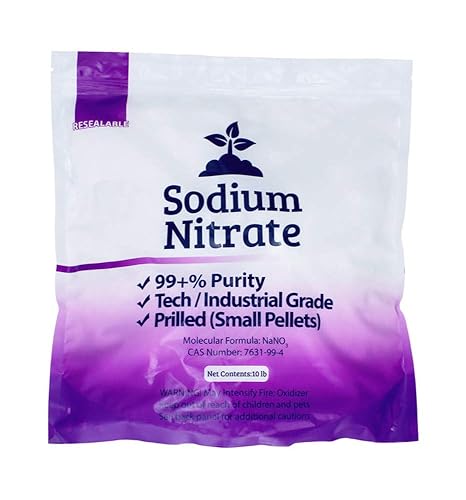 10 lb Sodium Nitrate Fertilizer 99+% Pure Chile Saltpeter Gold Metal ...
