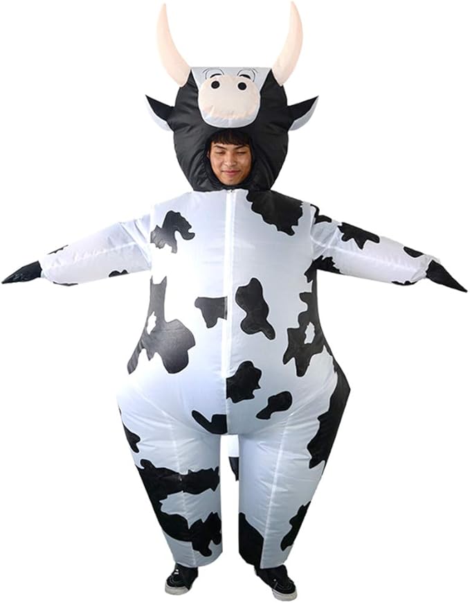HHARTS Dairy Cattle Inflatable Costume Blow up Animal Costume Fancy ...
