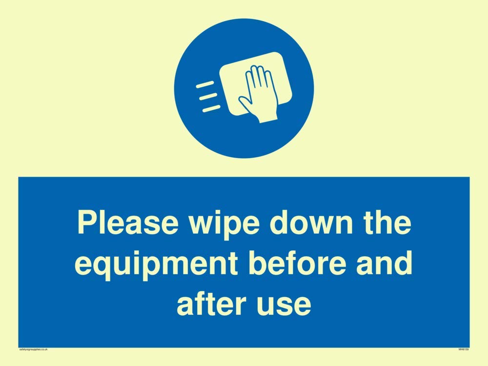 Please wipe down the equipment before and after use – BigaMart