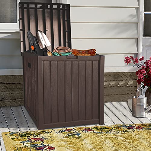Patiomore 51 Gallon Deck Box Resin Outdoor Storage Box for Gardening ...