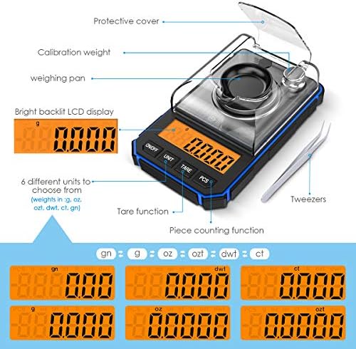 Brifit Digital Milligram Scale, 50g Portable Mini Scale, 0.001g Precise ...