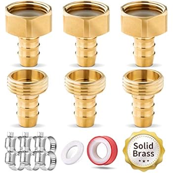 Amazon.com: FASPARTS 1/4" Male NPT MPT MIP to 3/4" Female GHT Garden Hose Thread Adapter Brass ...
