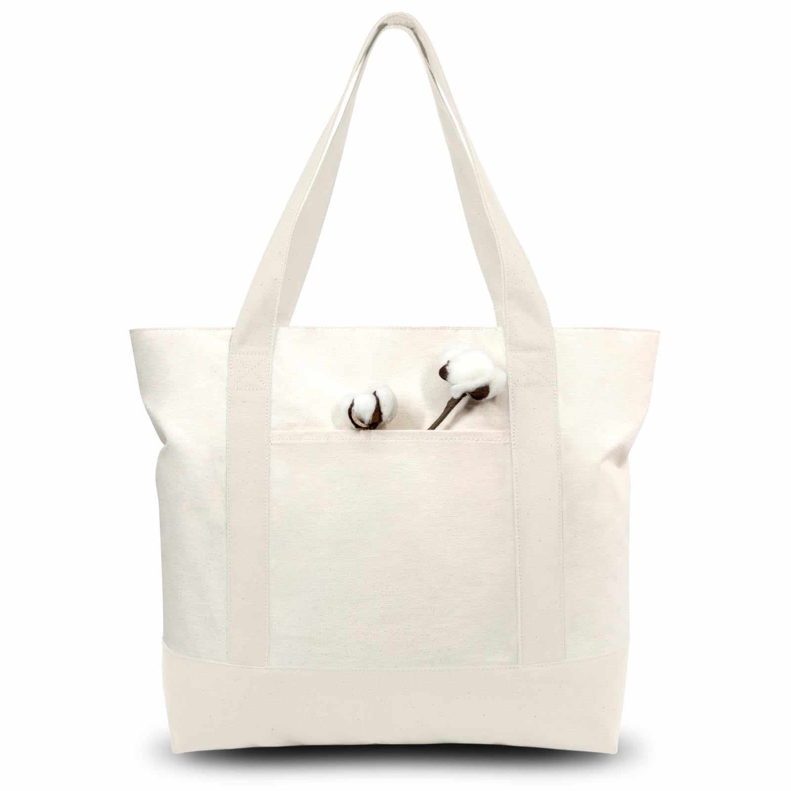 TOPDesign 6-Pack Canvas Tote Bags with an External Pocket, Reusable ...