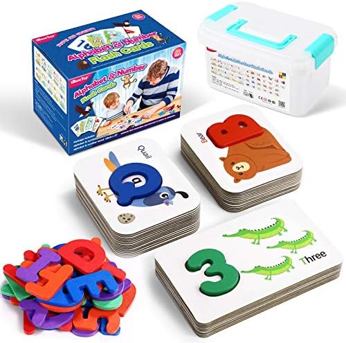Flash Cards Set, Numbers and Alphabets Flash Cards for Kids Educational ...