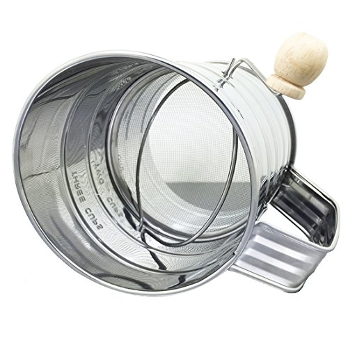 Tosnail 3-Cup Stainless Steel Hand Crank Flour Sifter | Pricepulse