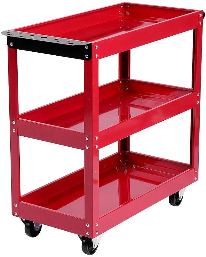 EBTOOLS Chariot à Outils 3 Etages sur roulettes Capacité de Charge 100 ...