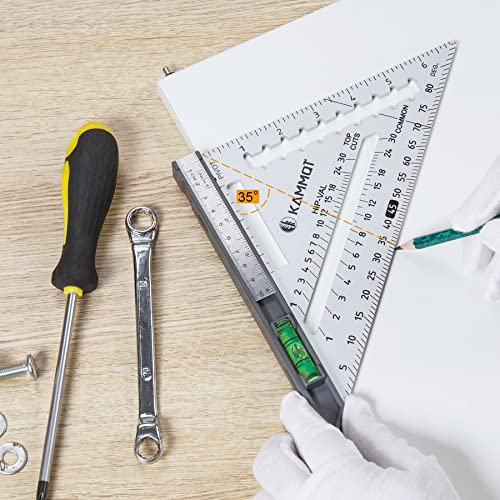 KAMMQI Rafter Square with Level Carpenter Squares Triangle Square 7 ...