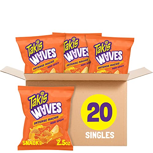 Takis Waves Intense Nacho, Nacho Cheese Flavored Cheesy Potato Chips ...