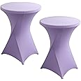 Amazon.com: Rakila 2 Pack 43x32 Inch Spandex Round Tablecloth Cocktail ...