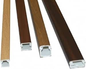 Canaleta adhesiva 12 x 12mm color imitación madera nogal en tiras de 2 ...