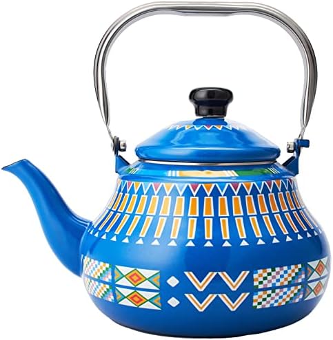 Al Rimaya Asiri Design Enamel Kettle, 2.5 Liter Capacity, Blue price in ...
