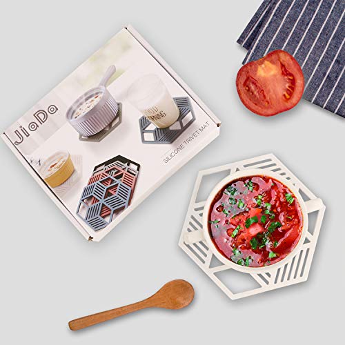 Silicone Trivet Mat,JiaDa 3 Set Silicone Multi-Use Intricately Carved ...