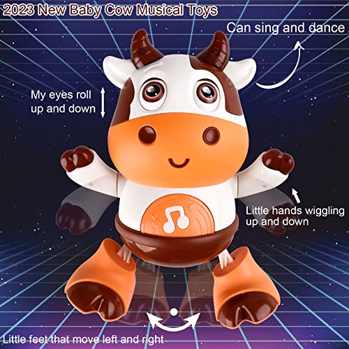 Avitorry Baby Cow Musical Toys 2023 New Dancing Walking Baby Cow Toy ...