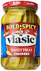 Amazon.com : Vlasic Bold & Spicy Pickles, Sweet Heat Stackers, 16 Ounce : Grocery & Gourmet Food