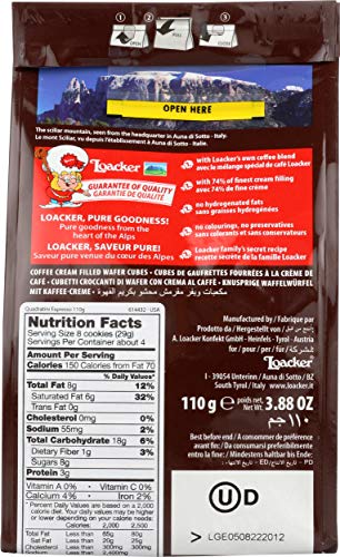 Loacker Quadratini Premium Espresso Wafer Cookies, 110g/3.88oz., Pack ...