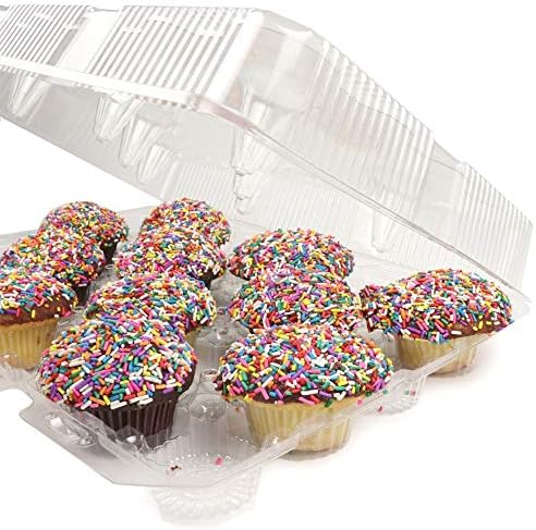 Amazon.com: 24 Compartment Mini Cupcake Boxes | 4 Pack Clear Plastic ...