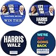 Amazon.com: Kamala Harris & Tim Walz 2024 pins - Set of 4 buttons (2.25 ...