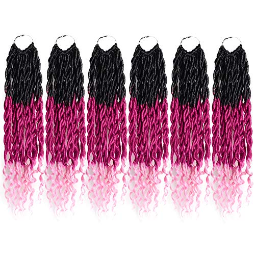 GX Beauty 20 Inch Faux Locs Crochet Hair Ombre Red Goddess Locs Crochet ...