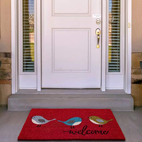 Bonletti Coir Door Mat with Attractive Bird Design for Outdoor Entrance ...