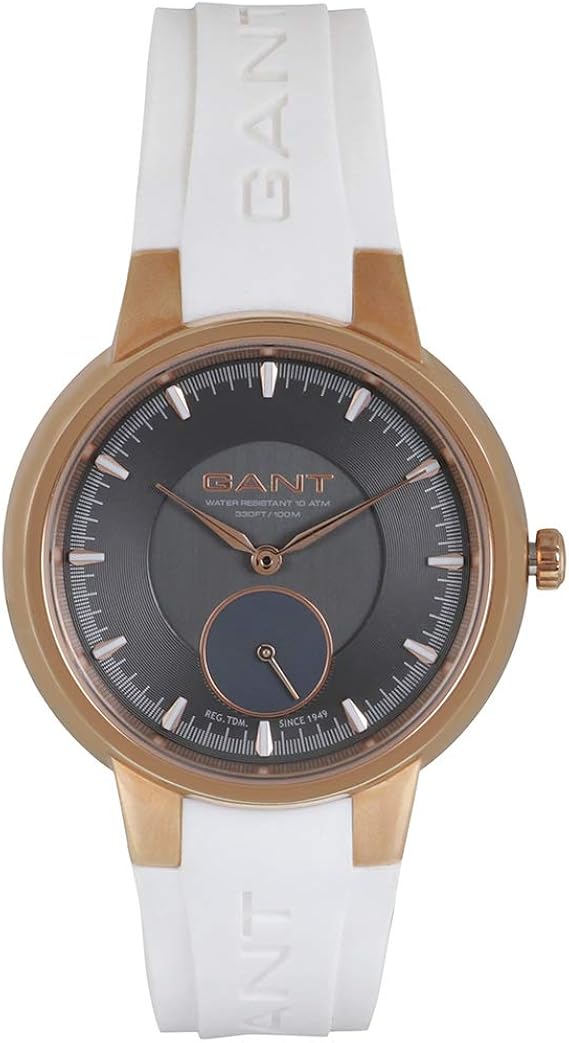GANT Women's Quartz Watch with White Dial Analogue Display and Gold ...