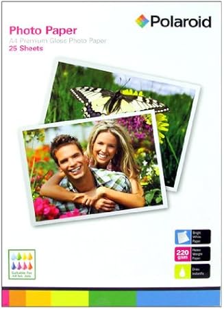 (Polaroid) A4 Premium Gloss Photo Paper 220gsm (25 Sheets): Amazon.co ...