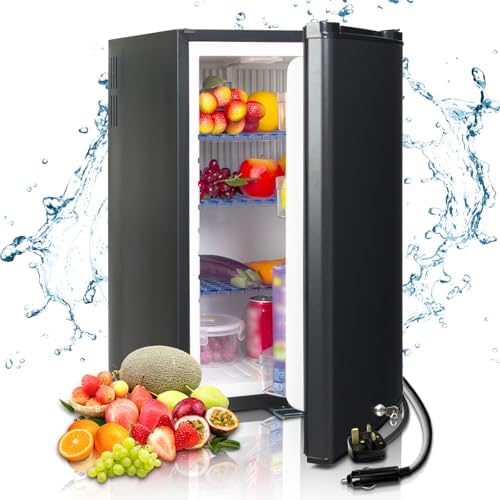 Smad 12V Fridge Mini 50L, Silent 2 Way Campervan Fridge with Lock ...