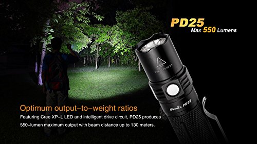 Fenix PD25 550 Lumens CREE XP-L LED Pocket Flashlight with Fenix ...