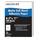 Amazon.com : Milcoast Full Sheet 8.5" x 11" Matte Adhesive Sticker ...