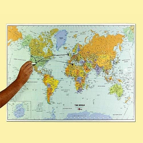 Wallpops Peel and Stick Self Adhesive Dry-Erase World Map – BigaMart